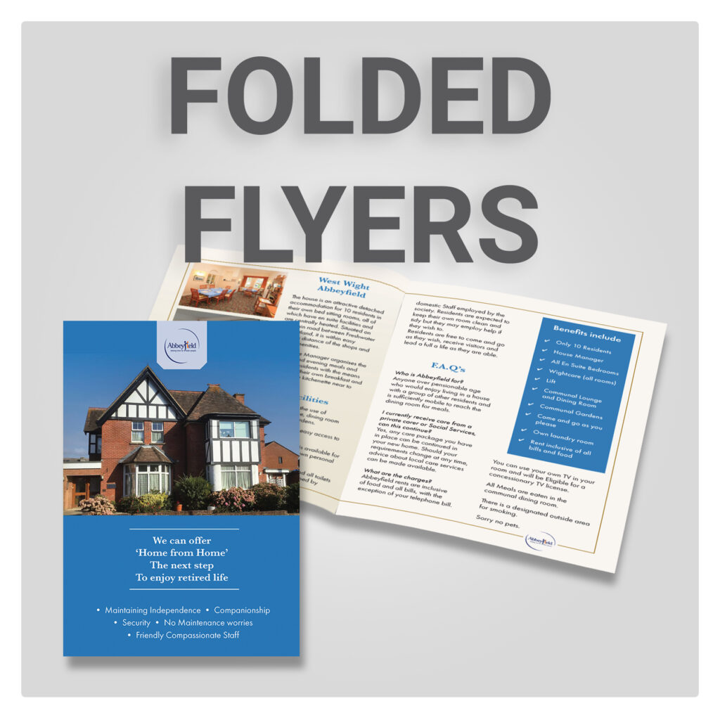 100 DL Folded Flyers – The Printing Shop IOW